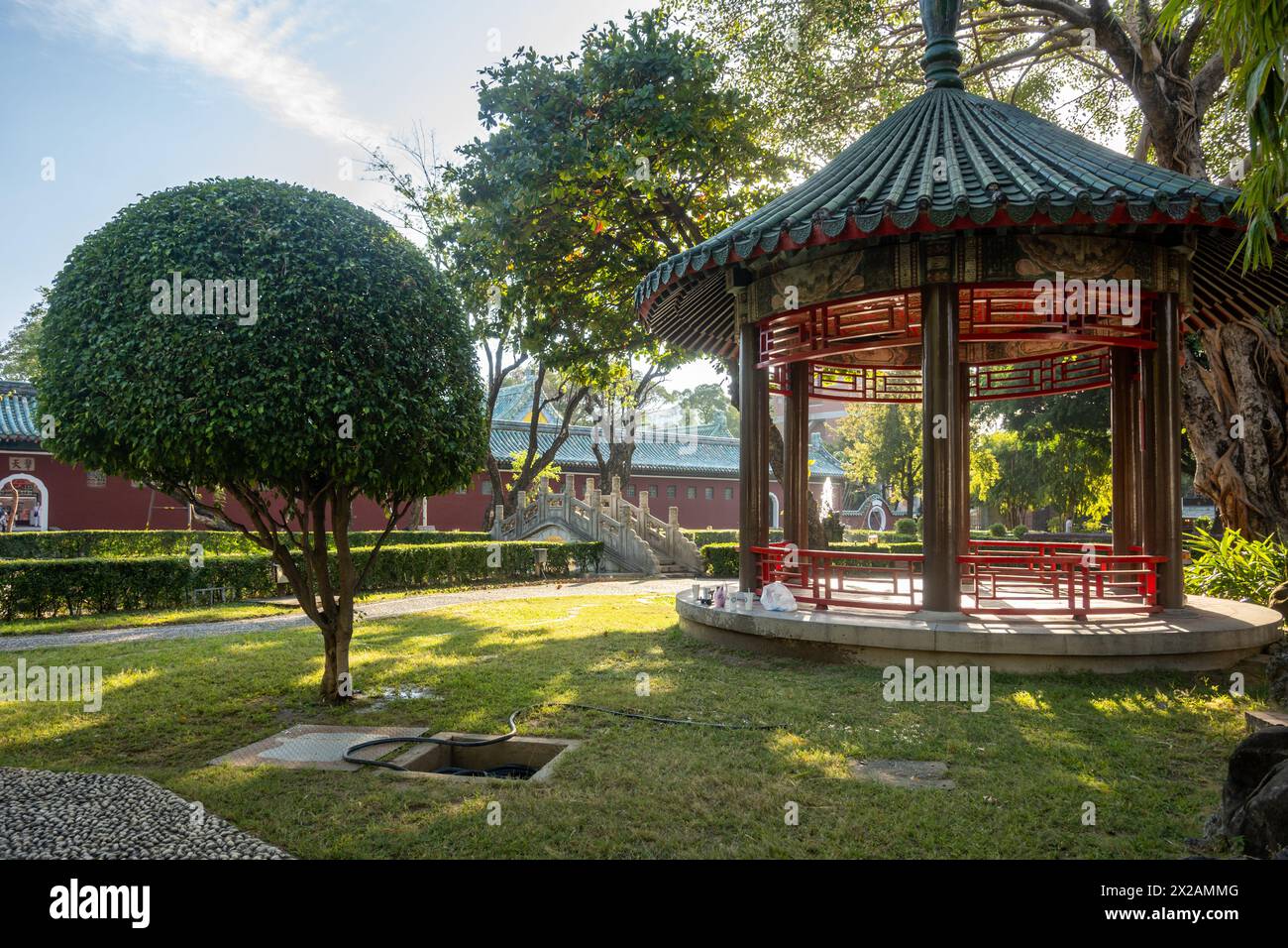 Koxinga's Shrine - Chinese temple with blue roof, red doors in Tainan ...