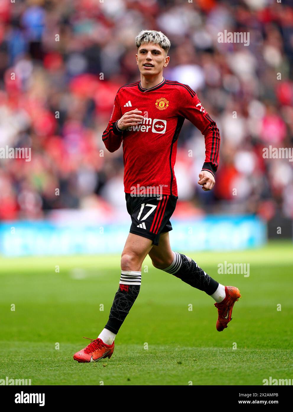Manchester United's Alejandro Garnacho during the Emirates FA Cup semi ...