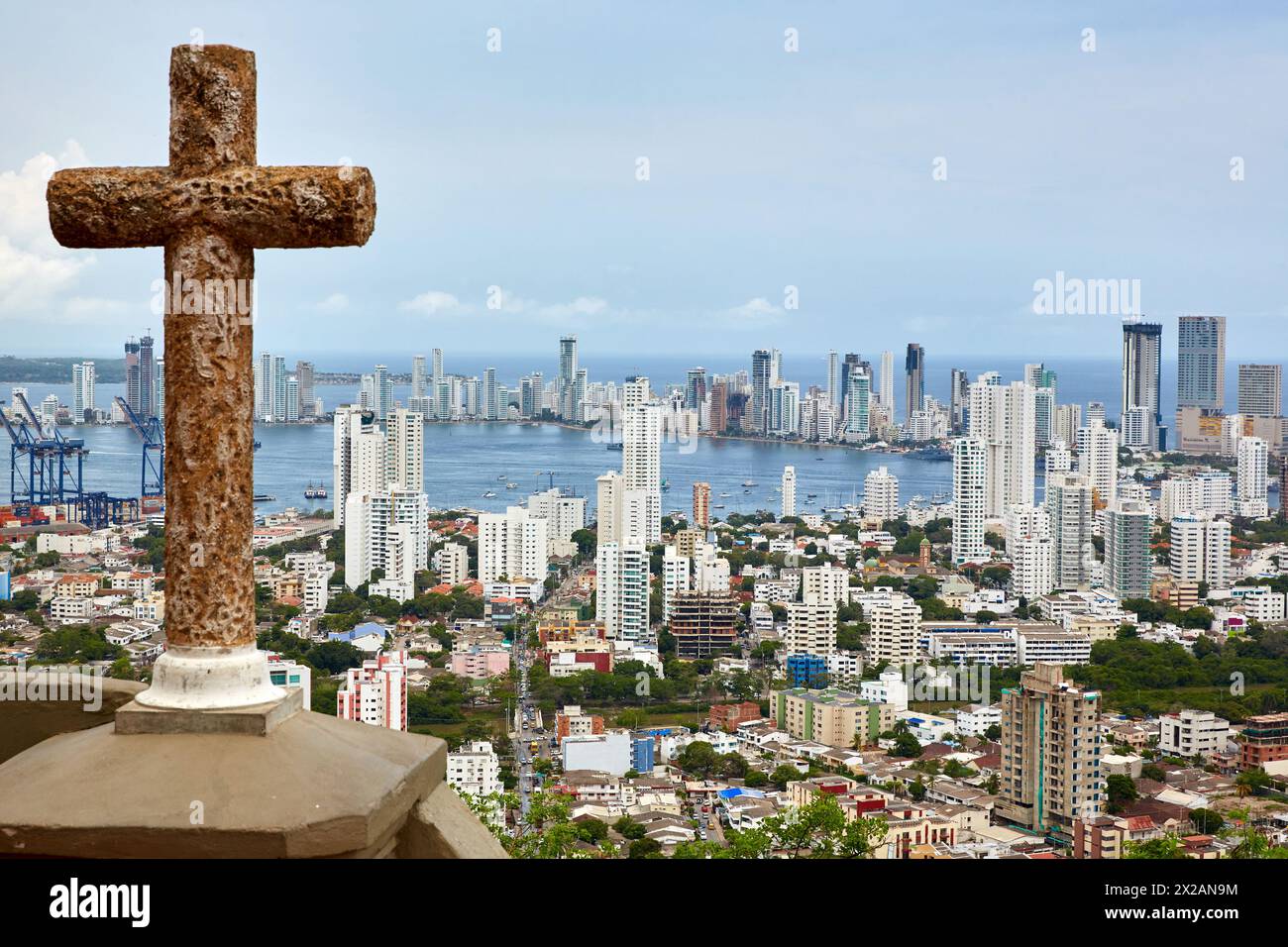 Bocagrande, View from the Cerro de la Popa, Cartagena de Indias ...