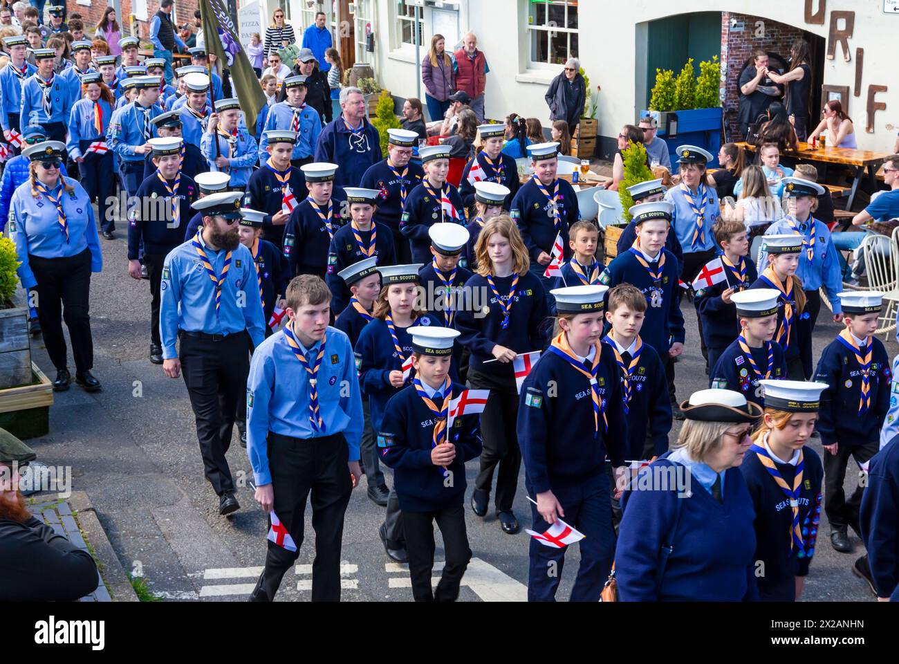 Poole, Dorset, UK. 21st April 2024. Thousands of Scouts celebrate St ...