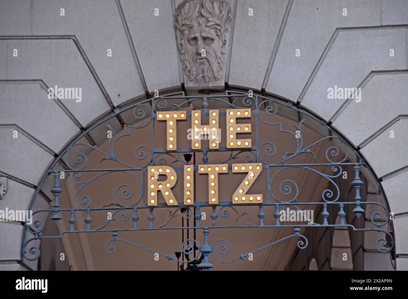 Sign for the Ritz Hotel, Piccadilly, City of Westminster, London, UK ...