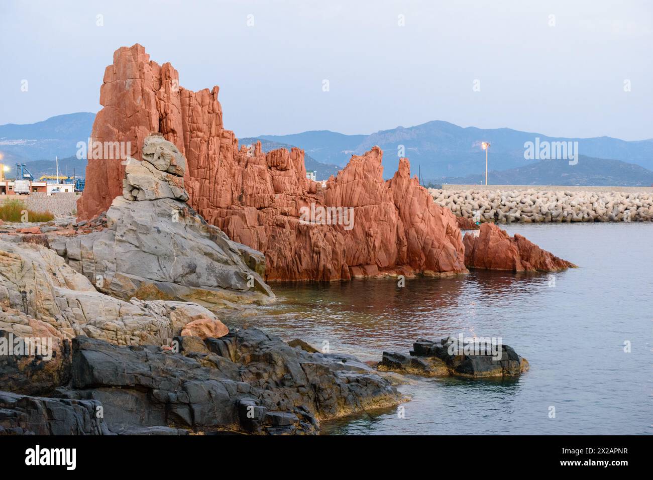 Geological feature called Rocce Rosse (red rocks) in Arbatax at the ...