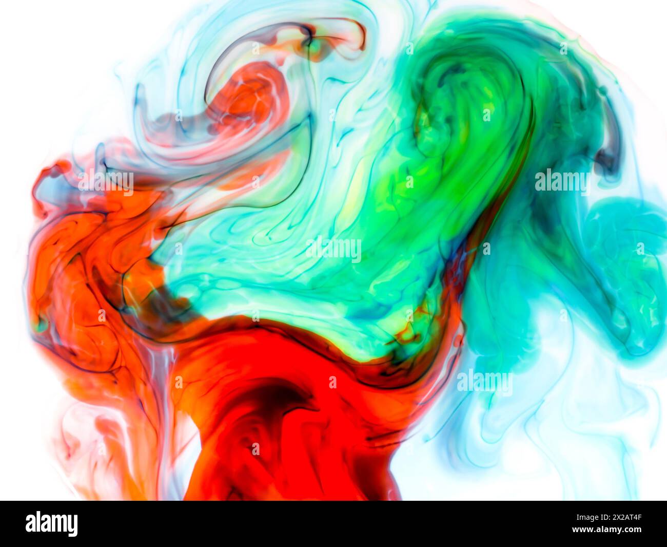 liquid paints in slow blending flow. Beautiful abstraction of liquid ...