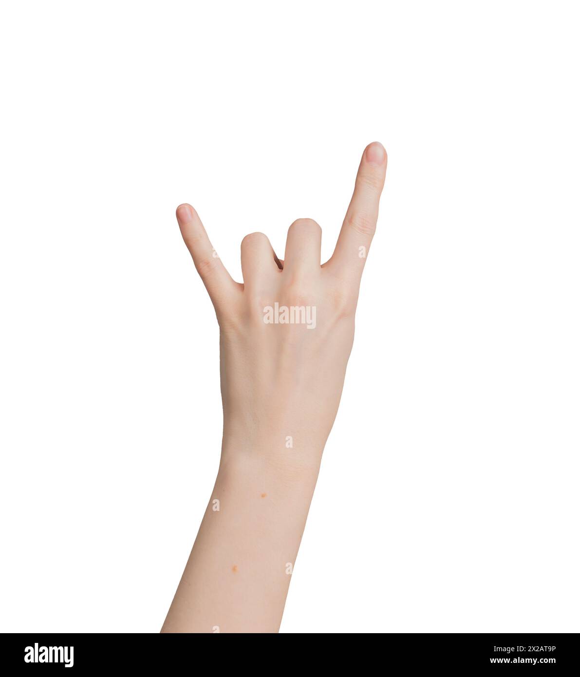Rock sign, hand gesture isolated on white background Stock Photo - Alamy