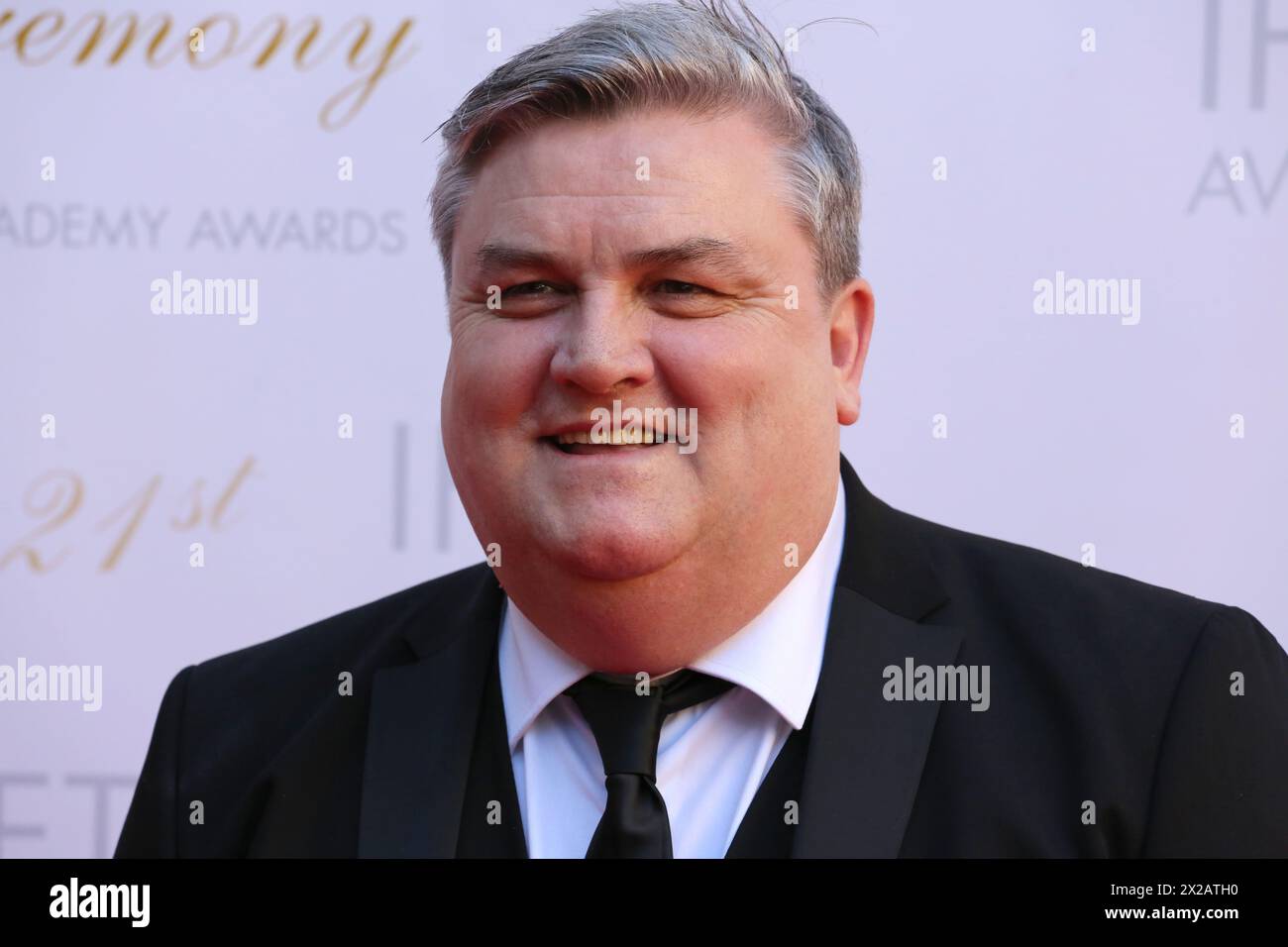 Dublin, Ireland. 20th April 2024. Simon Delaney arriving on the red ...