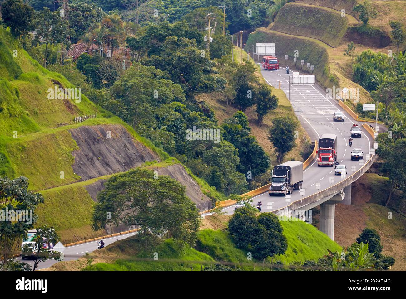 Truck traffic, Pereira, Risaralda, Colombia, South America Stock Photo ...