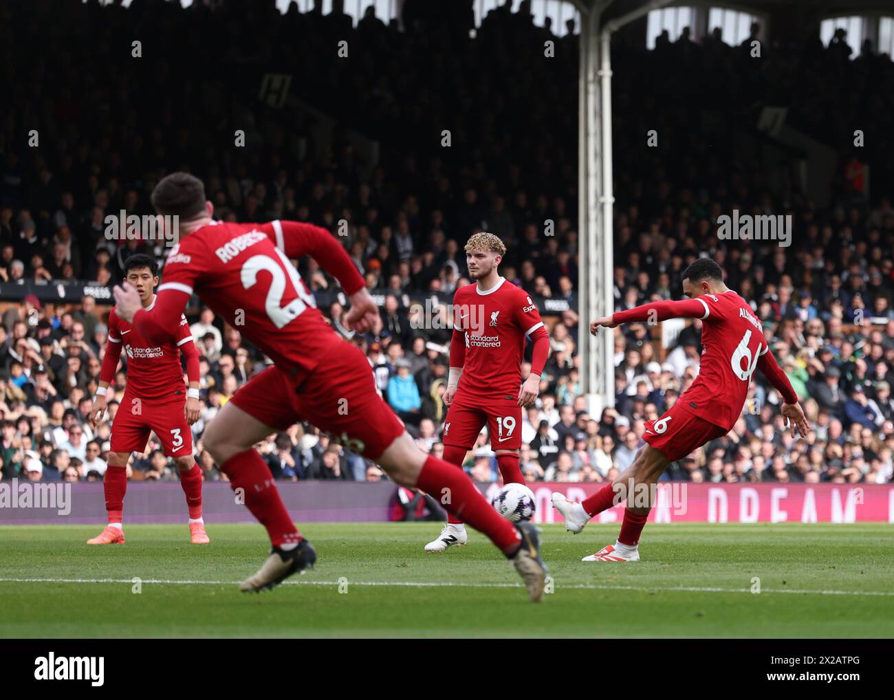 London, England, 21st April 2024. Trent Alexander-Arnold of Liverpool ...