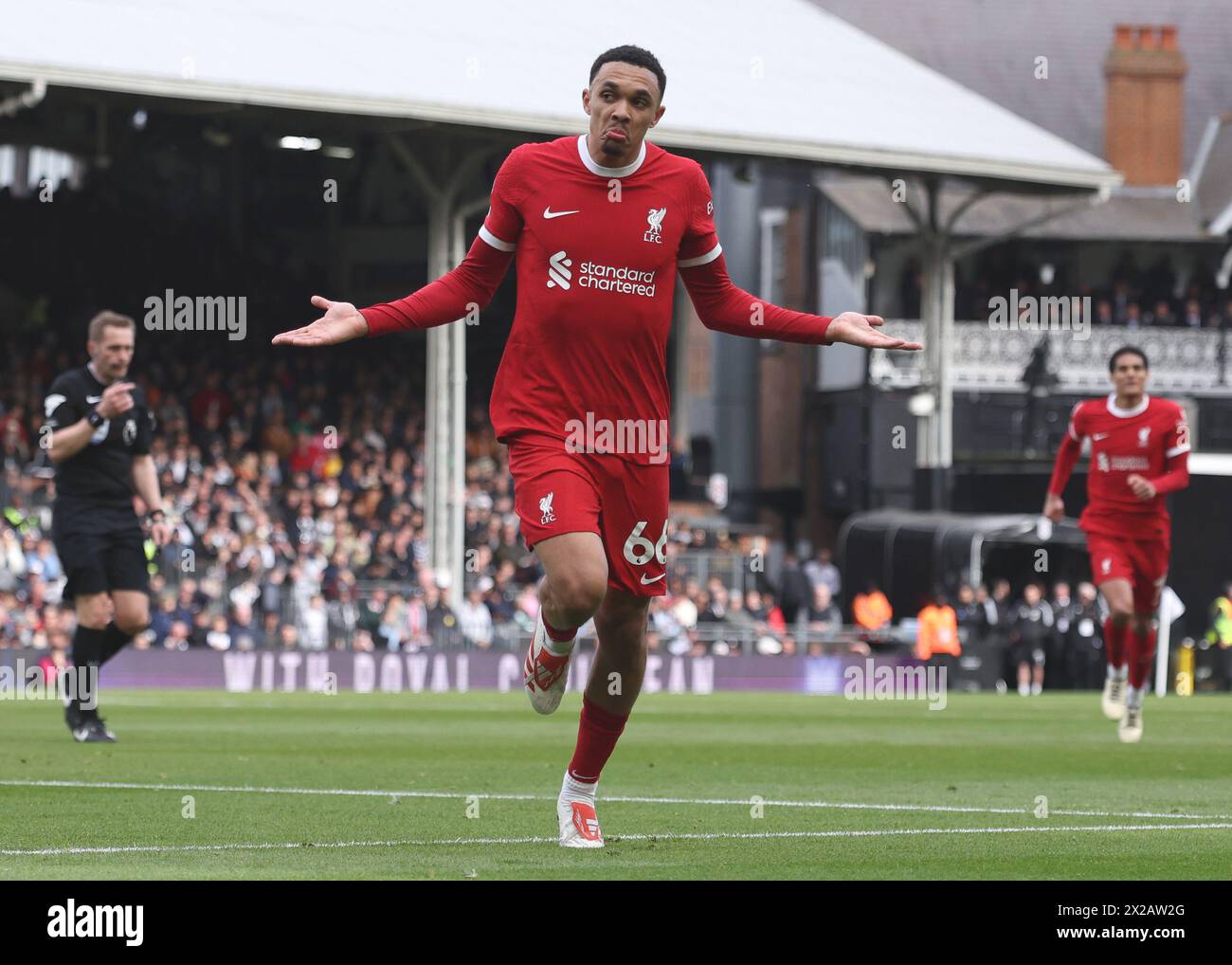 London, England, 21st April 2024. Trent Alexander-Arnold of Liverpool ...