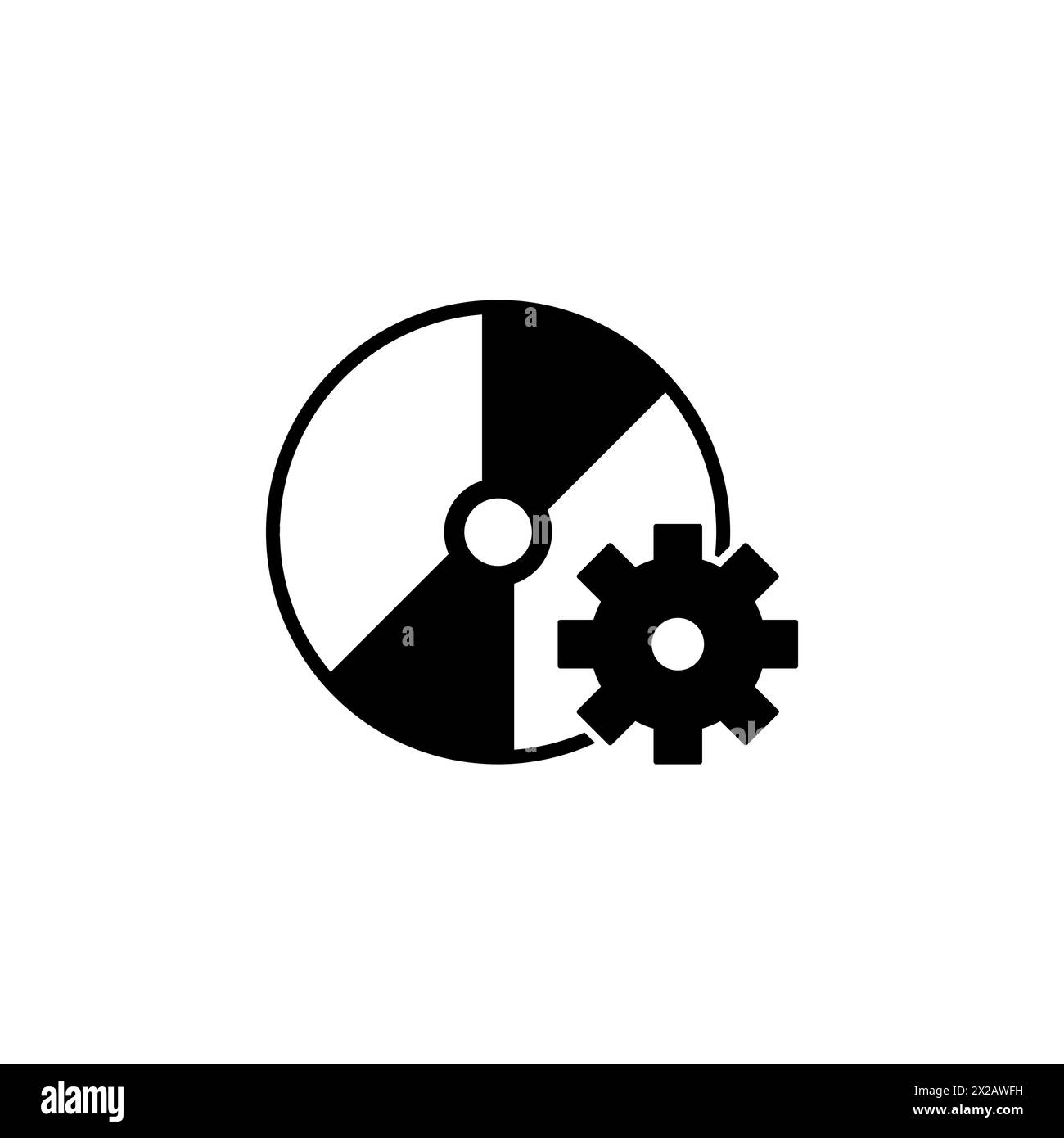 Disc Setting flat vector icon. Simple solid symbol isolated on white ...