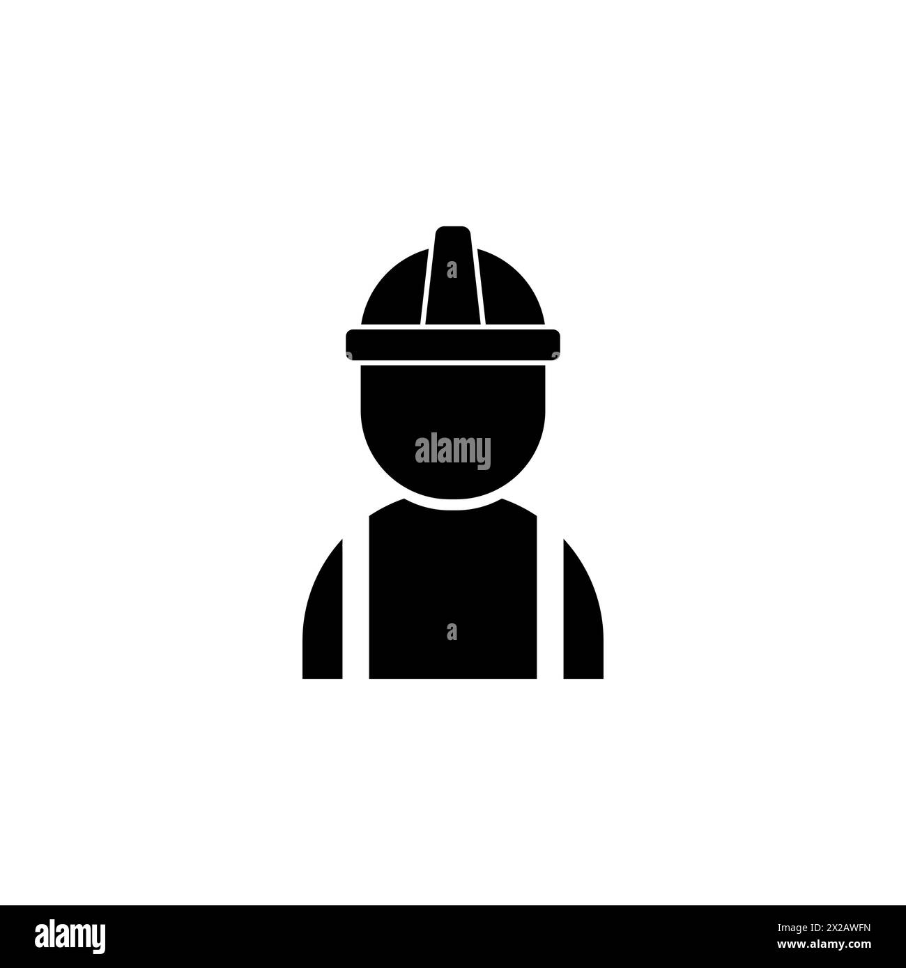 Builder in Helmet flat vector icon. Simple solid symbol isolated on ...