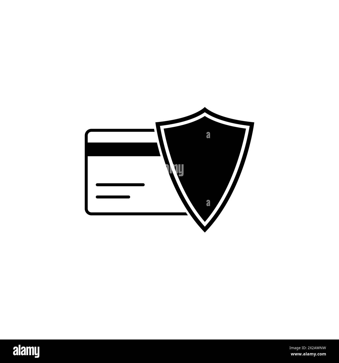 Credit Card Protection flat vector icon. Simple solid symbol isolated ...