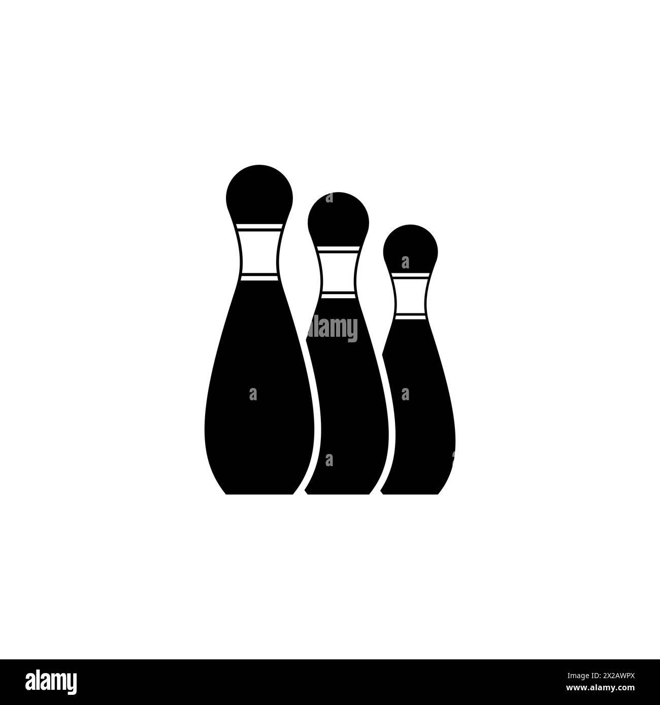 Bowling Skittles Pin flat vector icon. Simple solid symbol isolated on ...