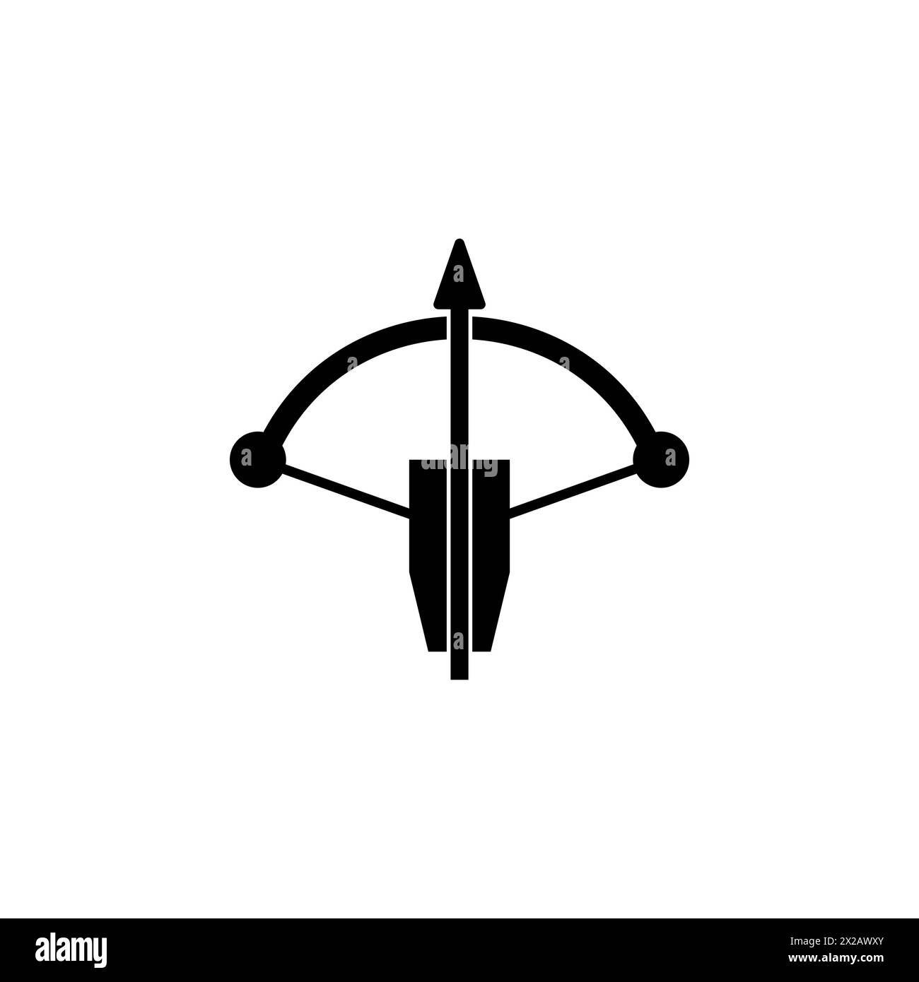 Battle Crossbow with Arrow flat vector icon. Simple solid symbol ...
