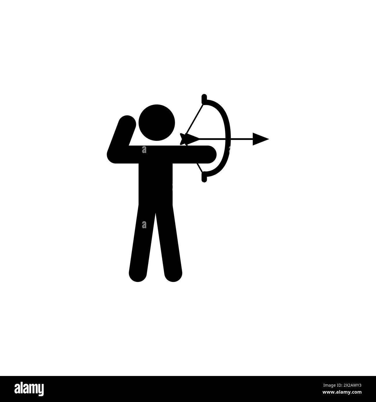 Archer flat vector icon. Simple solid symbol isolated on white ...