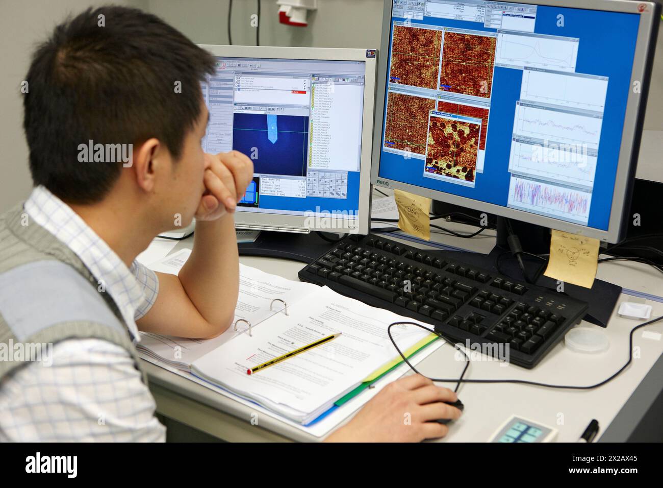 AFM-Raman control displays, Nanooptics laboratory, AFM-Raman setup ...