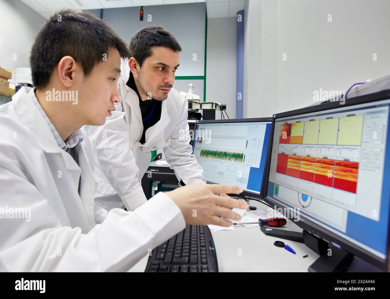AFM-Raman control displays, Nanooptics laboratory, AFM-Raman setup ...