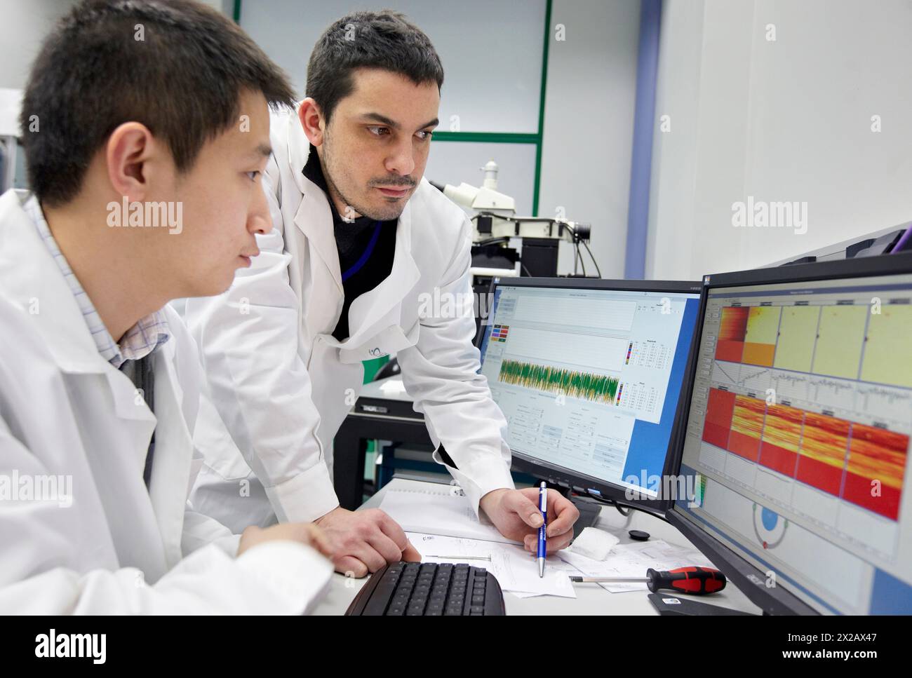 AFM-Raman control displays, Nanooptics laboratory, AFM-Raman setup ...