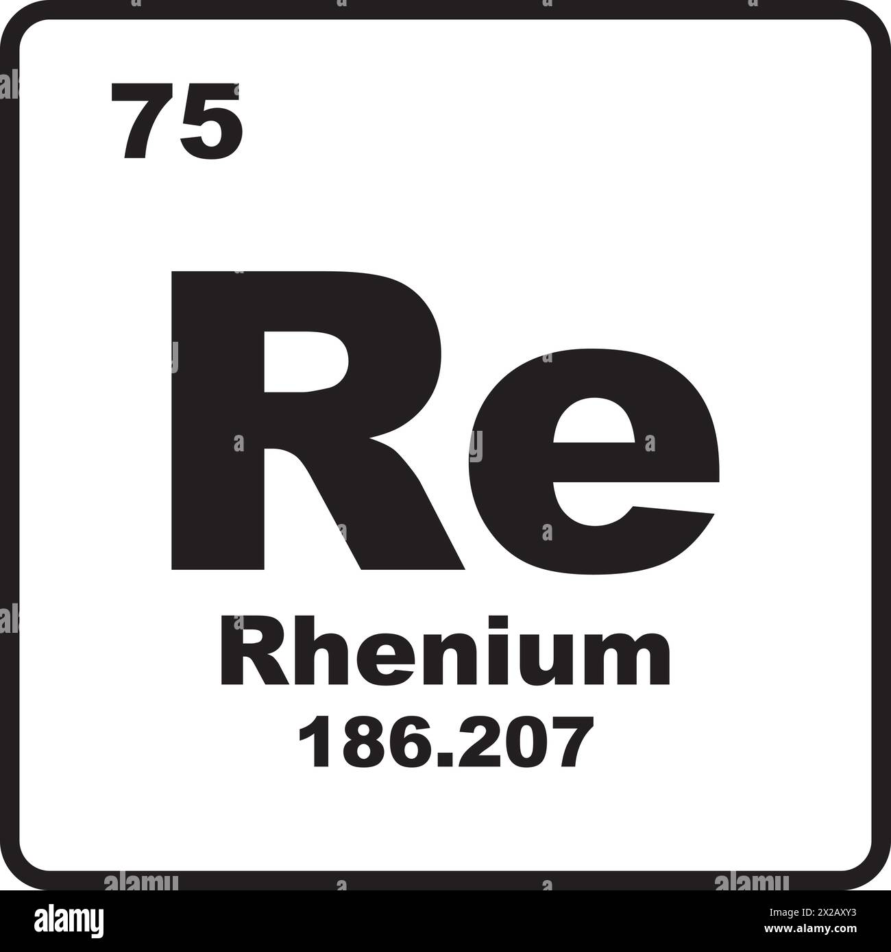 Rhenium icon, chemical element in the periodic table Stock Vector Image ...