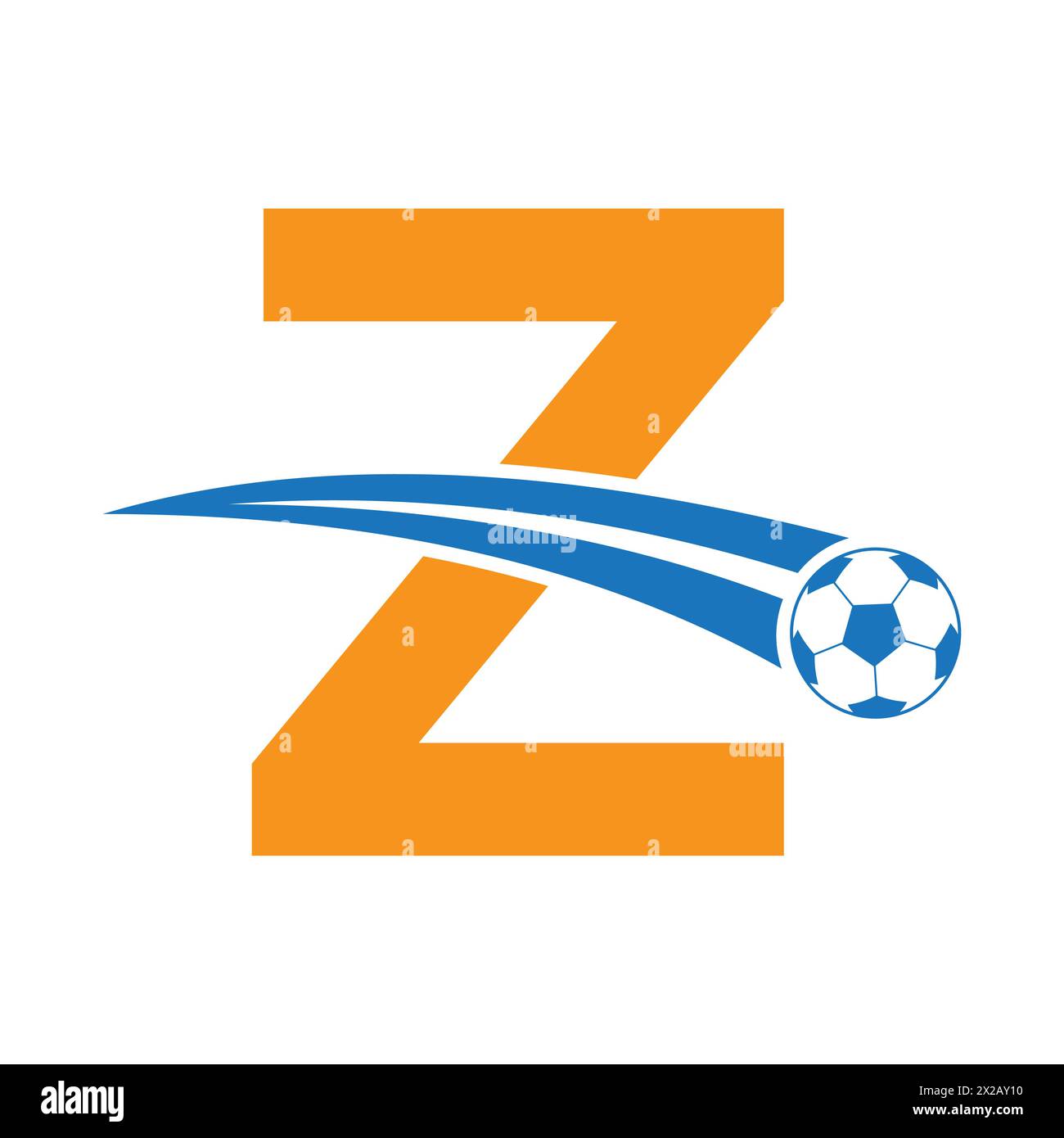 Football Logo On Letter Z Concept With Moving Football Symbol. Soccer ...