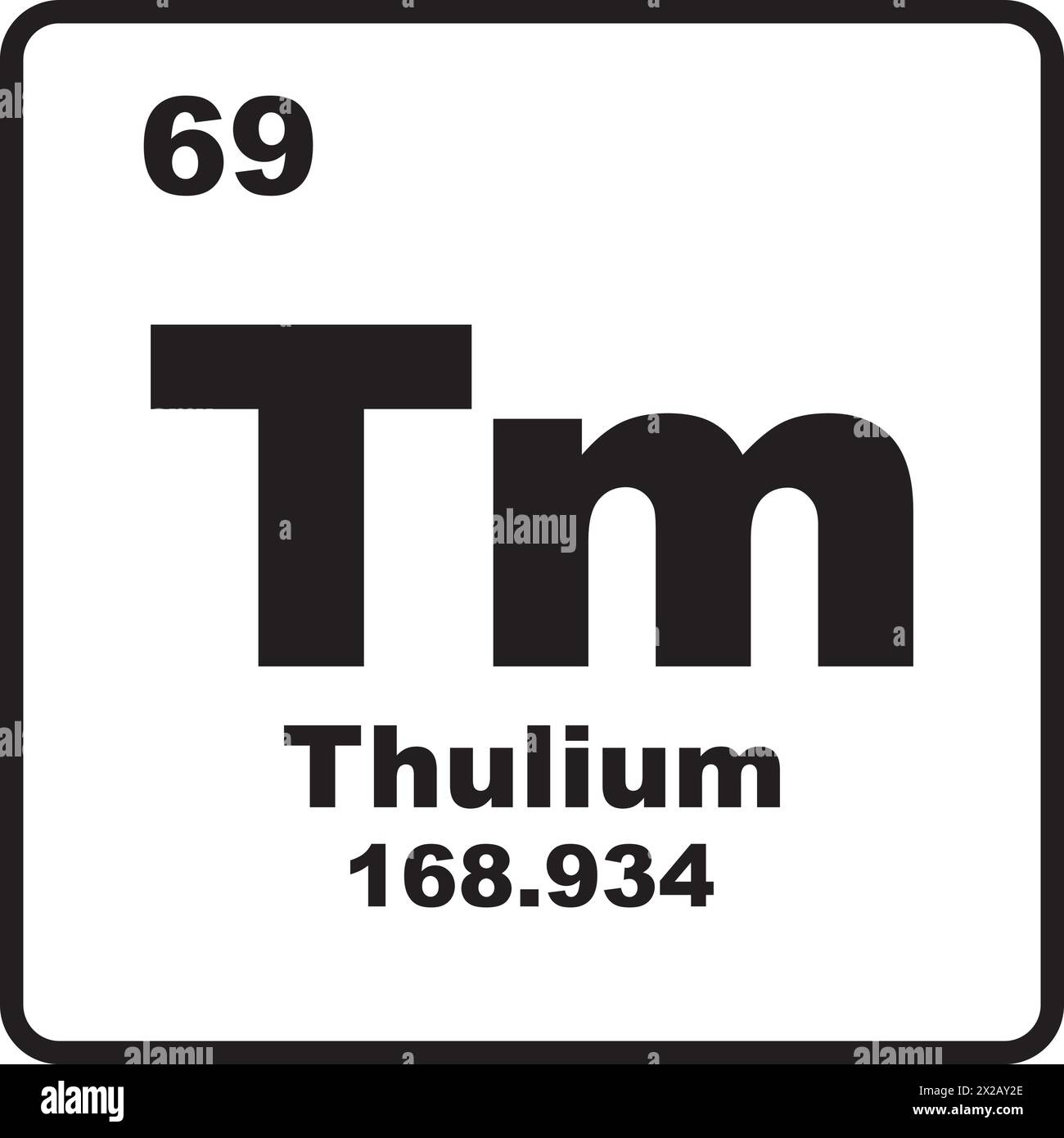 Thulium icon, chemical element in the periodic table Stock Vector Image ...