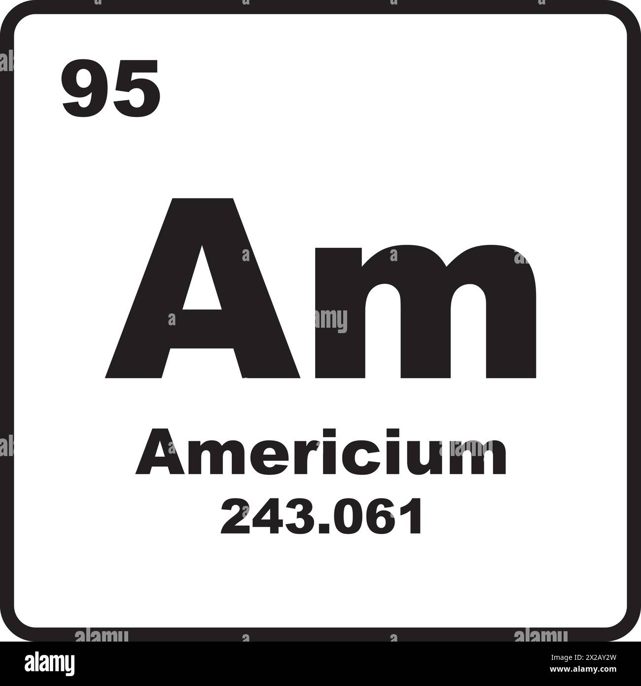 Americium chemistry icon,chemical element in the periodic table Stock ...