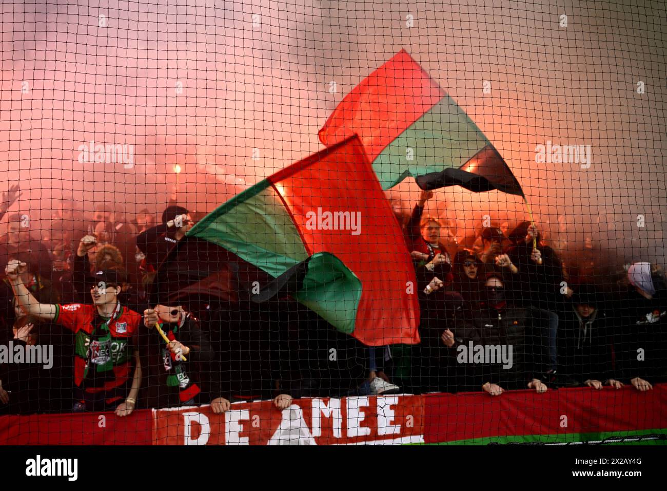 ROTTERDAM - NEC supporters set off fireworks during the TOTO KNVB Cup ...