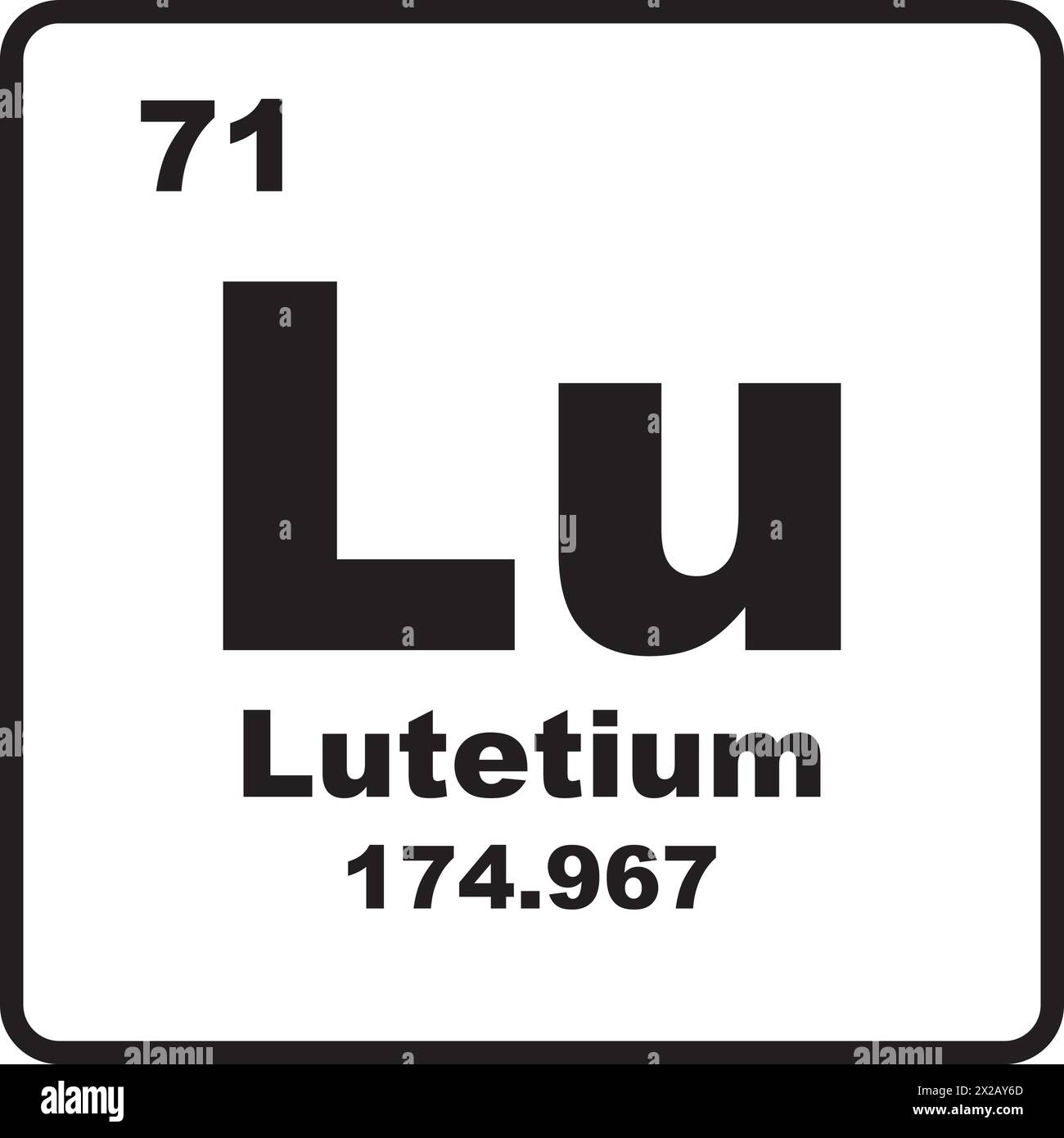 Lutetium icon, chemical element in the periodic table Stock Vector ...
