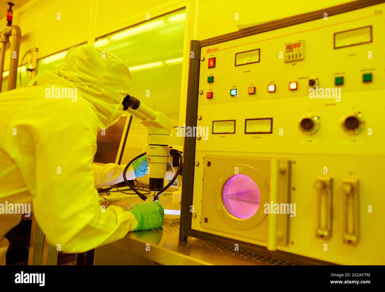 Diener Plasma Asher system / Nikon stereo microscope. Cleanroom ...