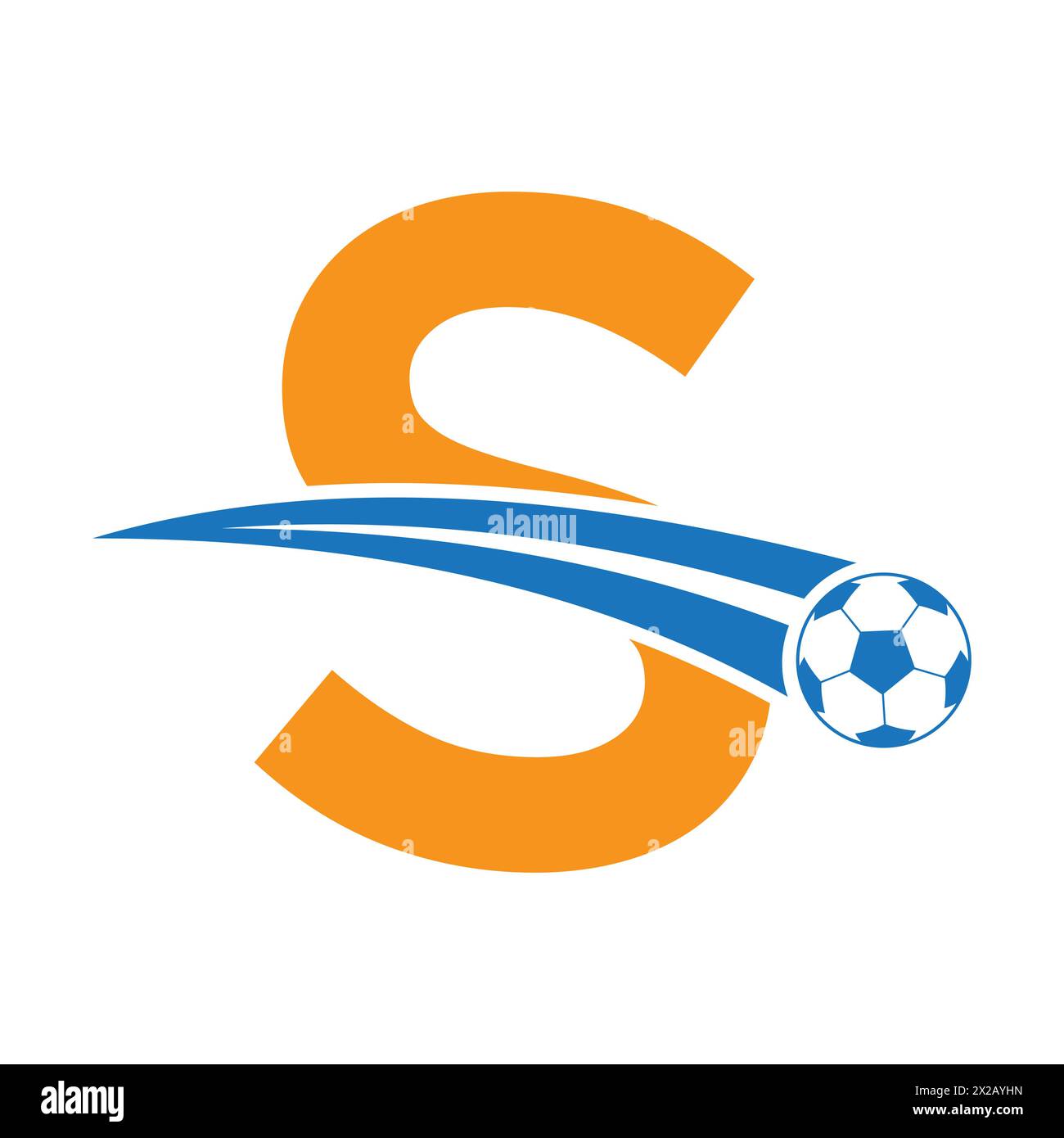 Football Logo On Letter S Concept With Moving Football Symbol. Soccer ...