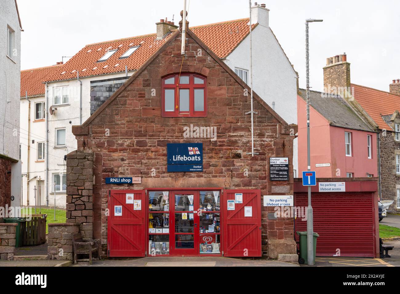 RNLI Lifeboats station at the harbour in Dunbar, Scotland, UK Stock ...