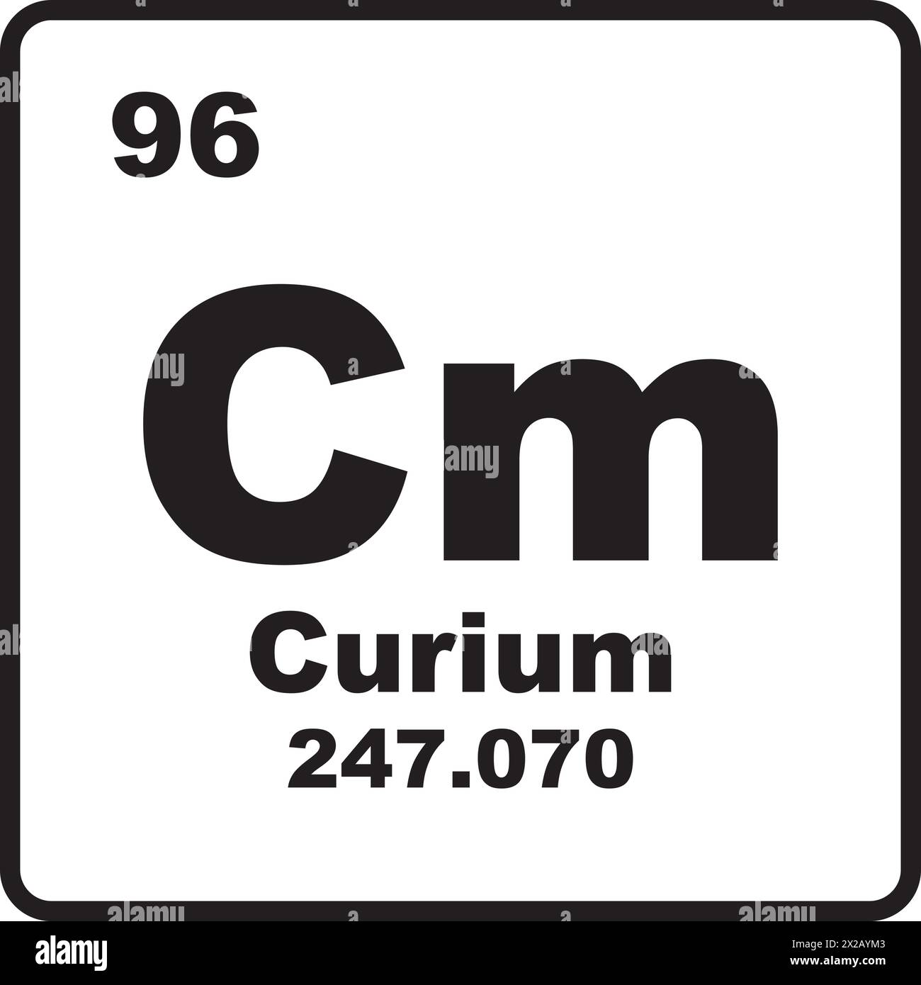 Curium chemistry icon,chemical element in the periodic table Stock ...