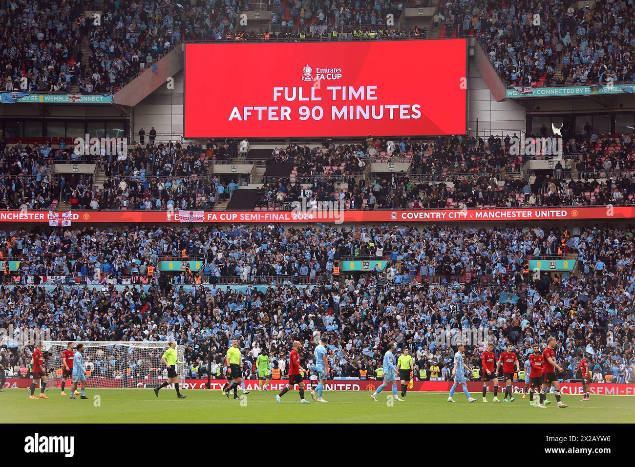 Coventry City fans in the stands after it finishes 3-3 after 90 minutes ...