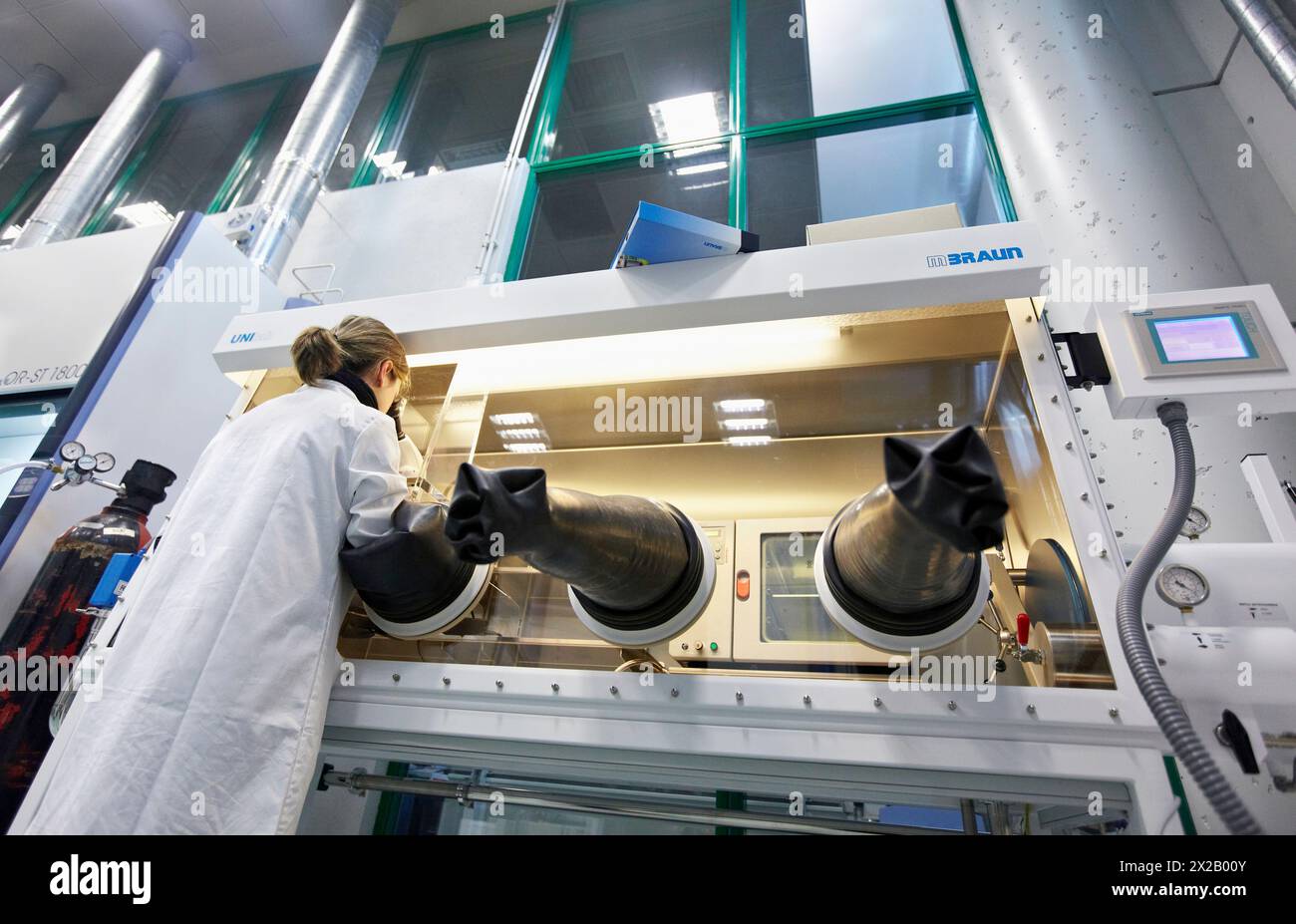 Preparing samples in inert atmosphere, controlled atmosphere glove box ...
