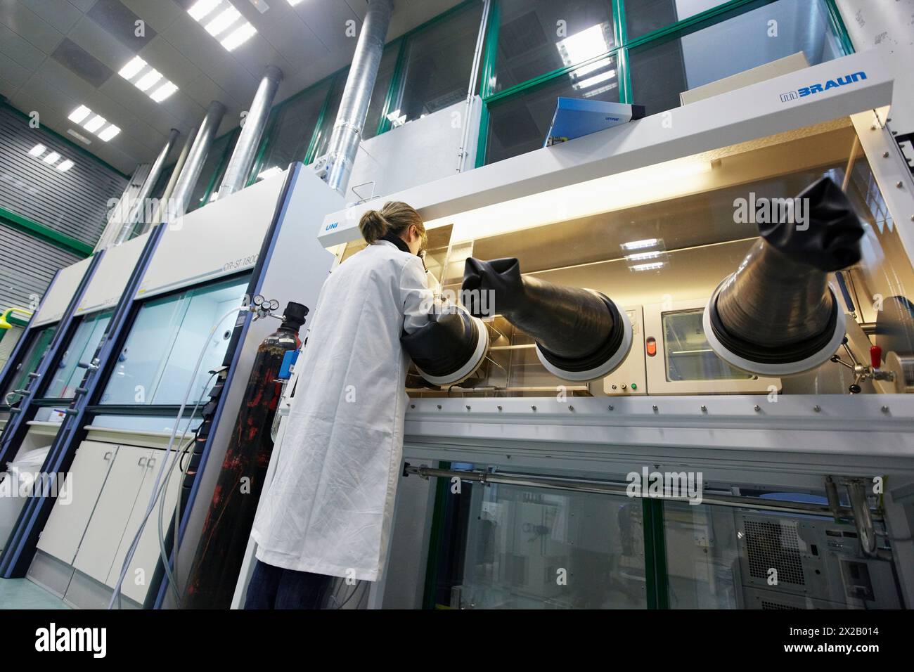 Preparing samples in inert atmosphere, controlled atmosphere glove box ...