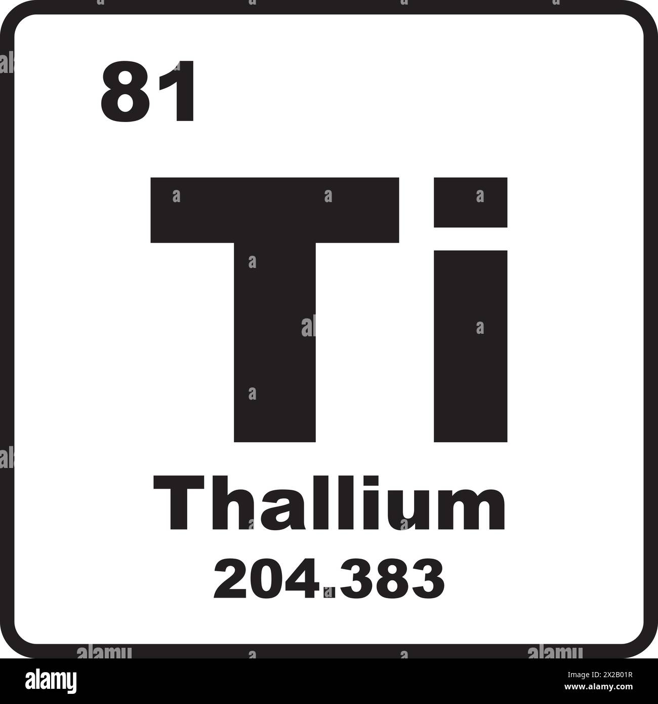 Thallium chemistry icon,chemical element in the periodic table Stock ...