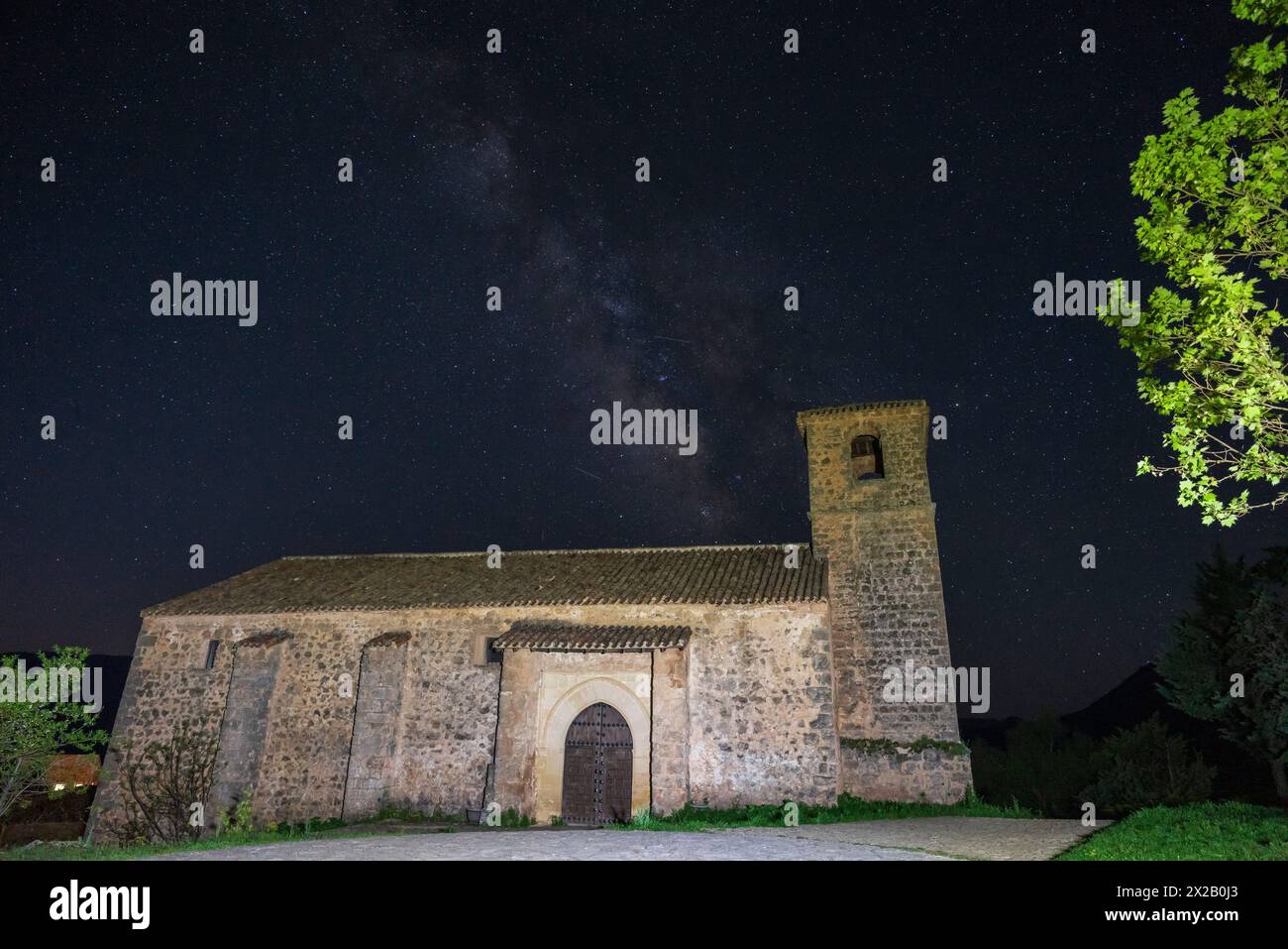 milky way stars over old church of the Holy Spirit, stellar viewing ...
