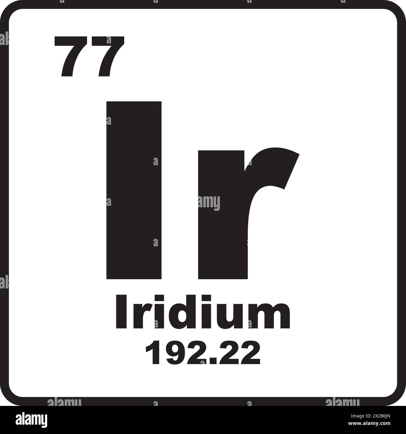 Iridium chemistry icon,chemical element in the periodic table Stock ...