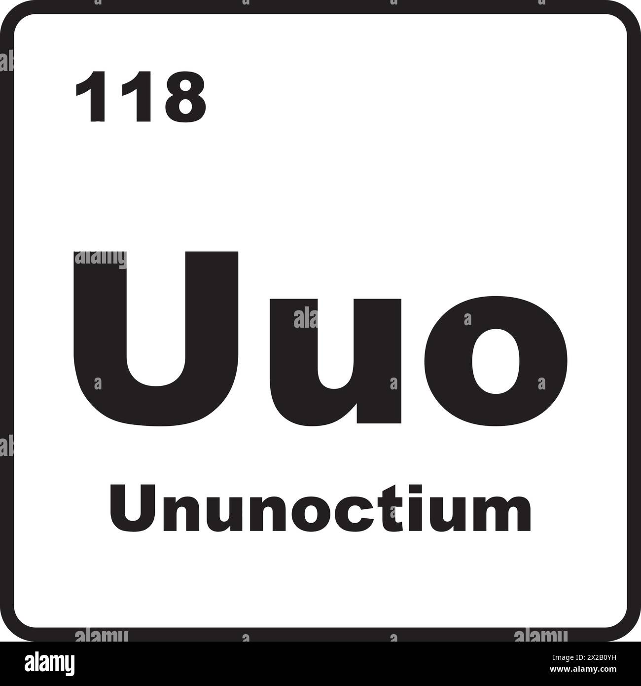 Ununoctium chemistry icon,chemical element in the periodic table Stock ...