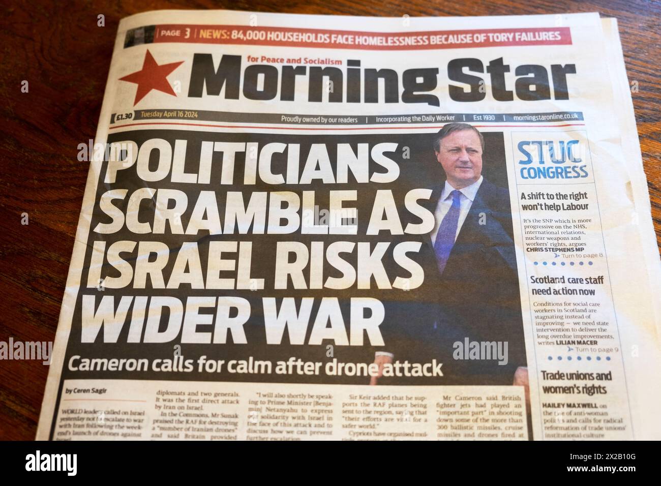 'Politicians Scramble As Israel Risks Wider War' Morning Star newspaper ...