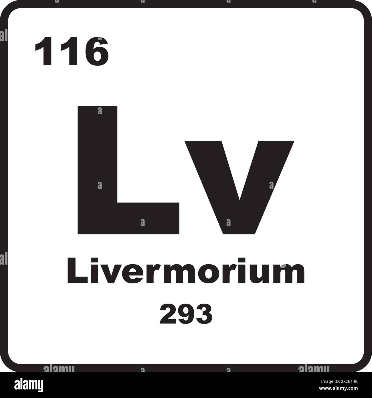 Ununhexium chemistry icon,chemical element in the periodic table Stock ...