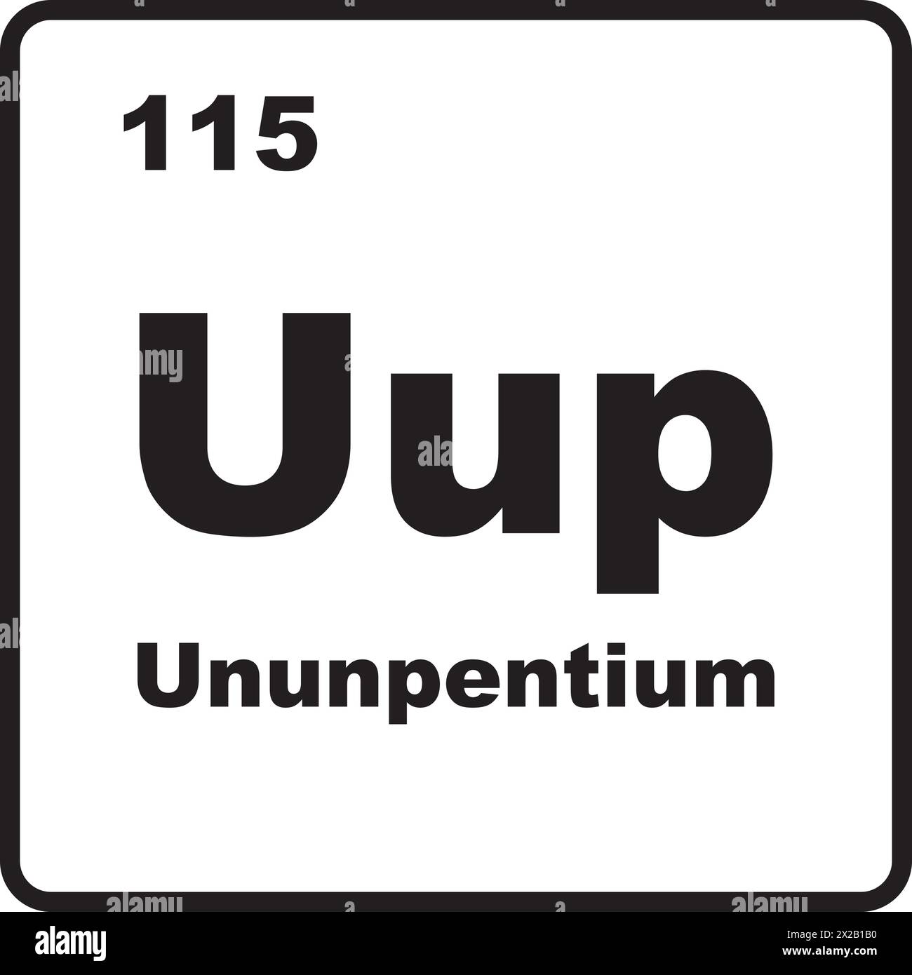 Ununpentium chemistry icon,chemical element in the periodic table Stock ...