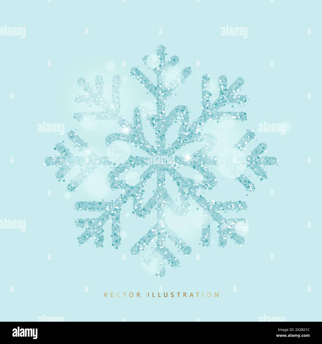Blue glitter snowflake. Christmas, Winter symbol. Vector illustration ...