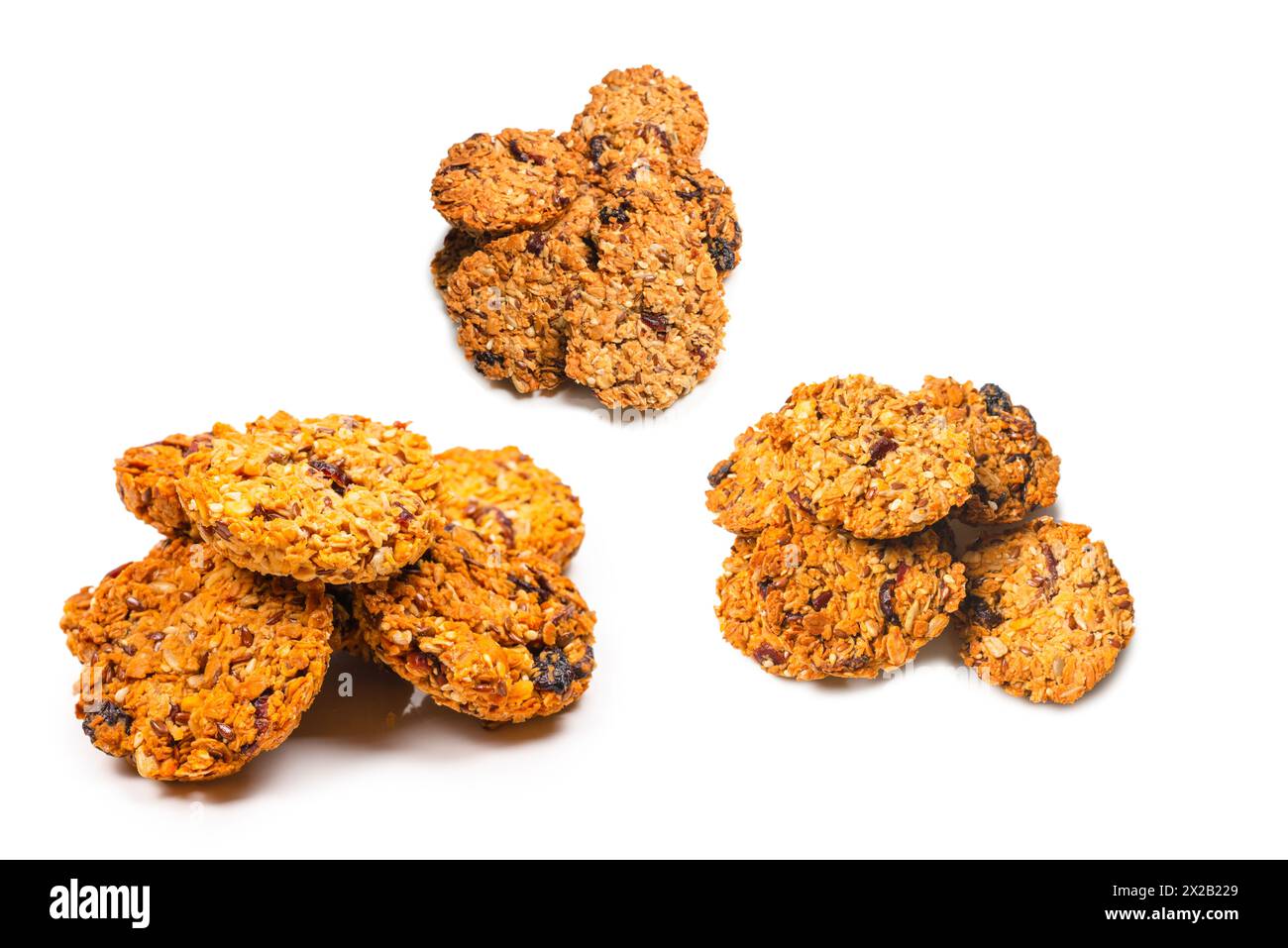 Granola cookies isolated on white background Stock Photo - Alamy