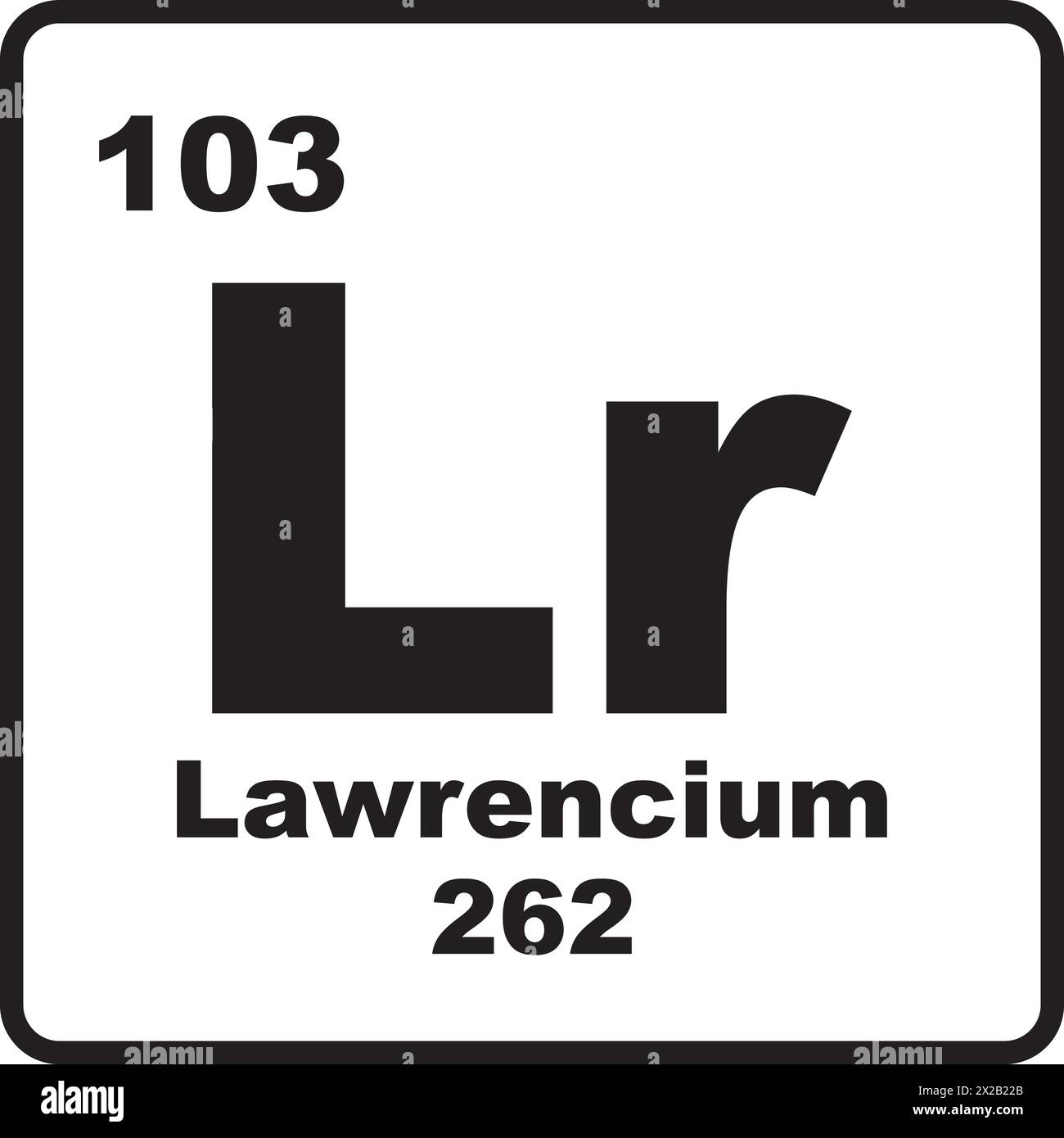 Lawrencium chemistry icon,chemical element in the periodic table Stock ...