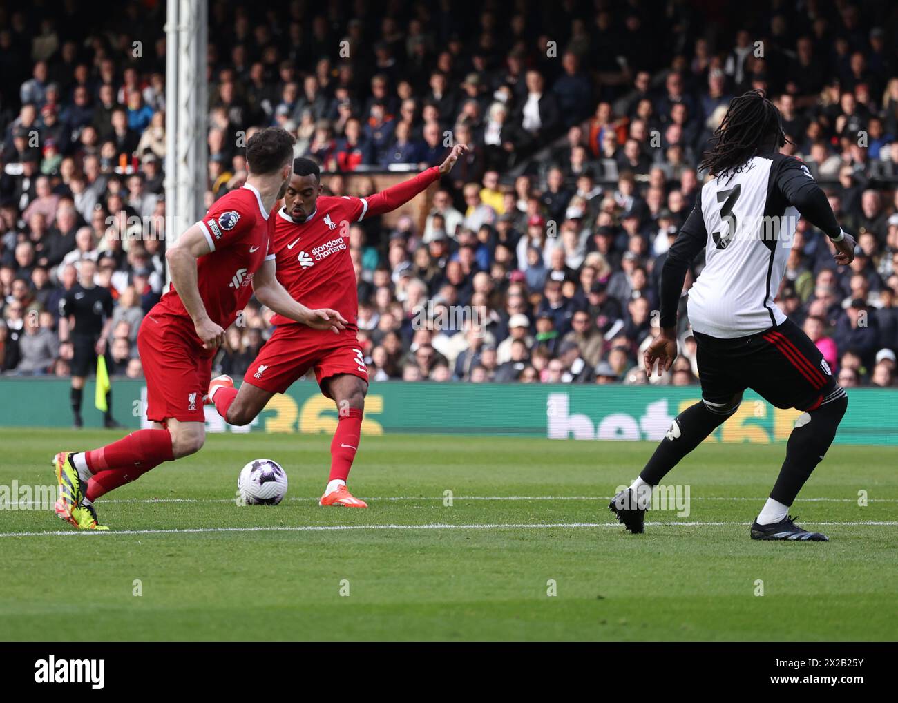London, England, 21st April 2024. Ryan Gravenberch of Liverpool scores ...