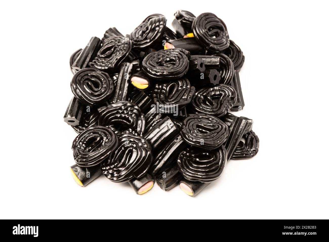 Jelly anise candy isolated on a white background. Black jelly candies ...