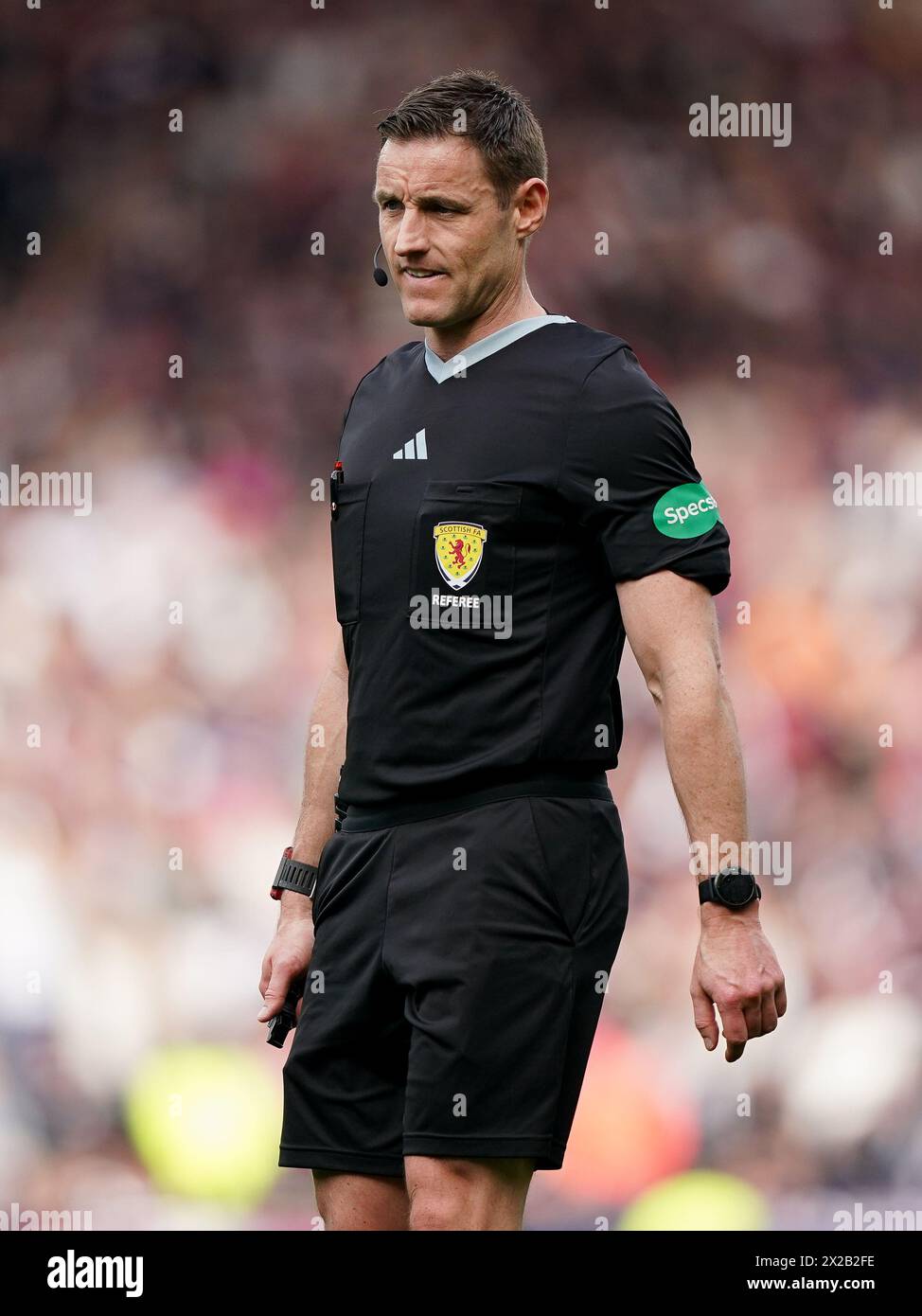 Match referee Steven McLean during the Scottish Gas Scottish Cup semi ...
