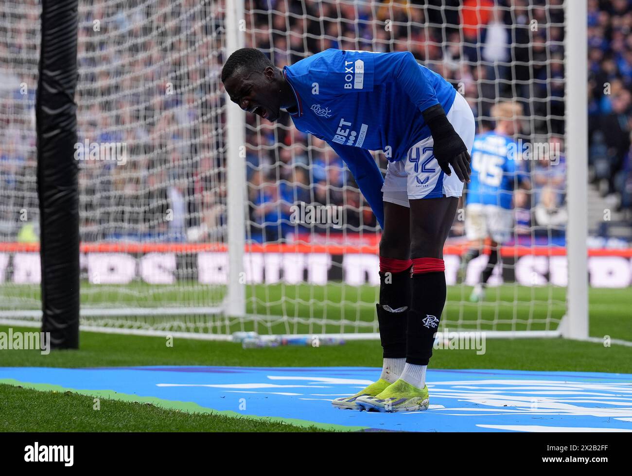 Rangers' Mohamed Diomande reacts during the Scottish Gas Scottish Cup ...