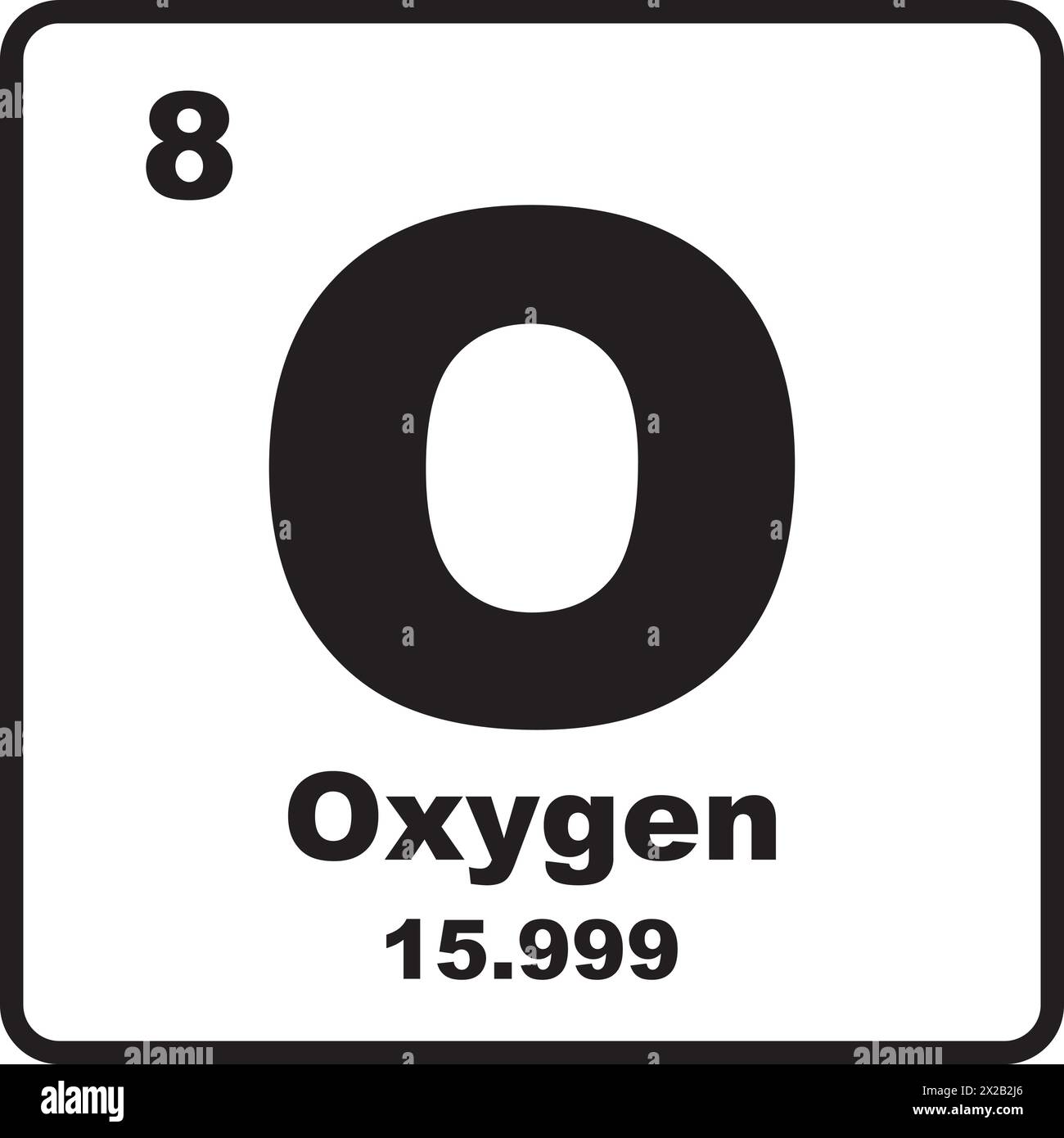 Oxygen icon, chemical element in the periodic table Stock Vector Image ...
