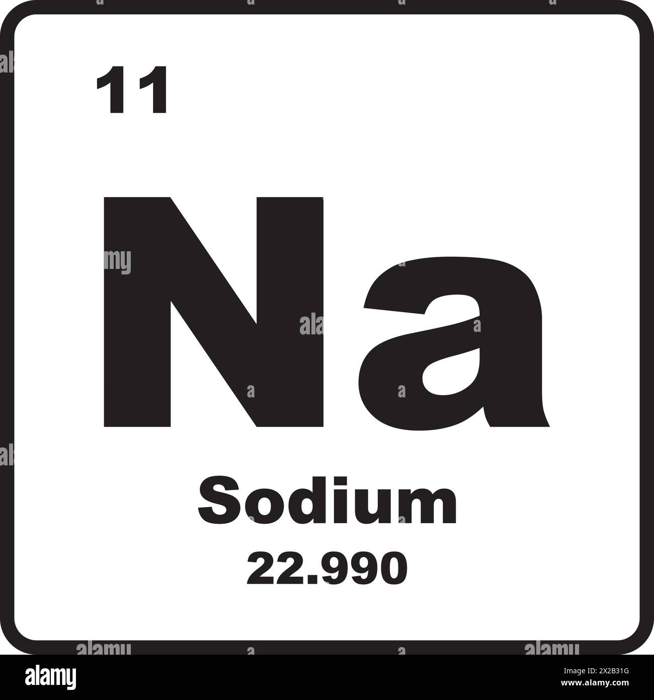 Sodium icon, chemical element in the periodic table Stock Vector Image ...